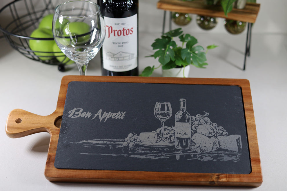 Acacia Wood/Slate Cutting Board